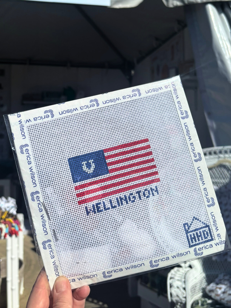 Erica Wilson x halcyon house designs needlepoint Wellington Flag