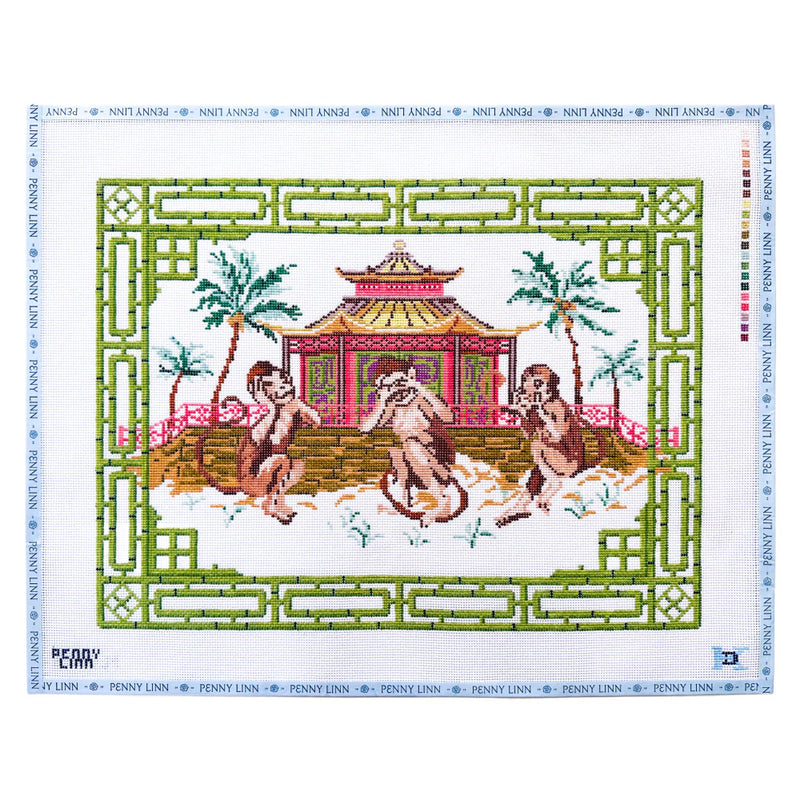 Penny Linn Needlepoint Three Wise Monkeys – Erica Wilson