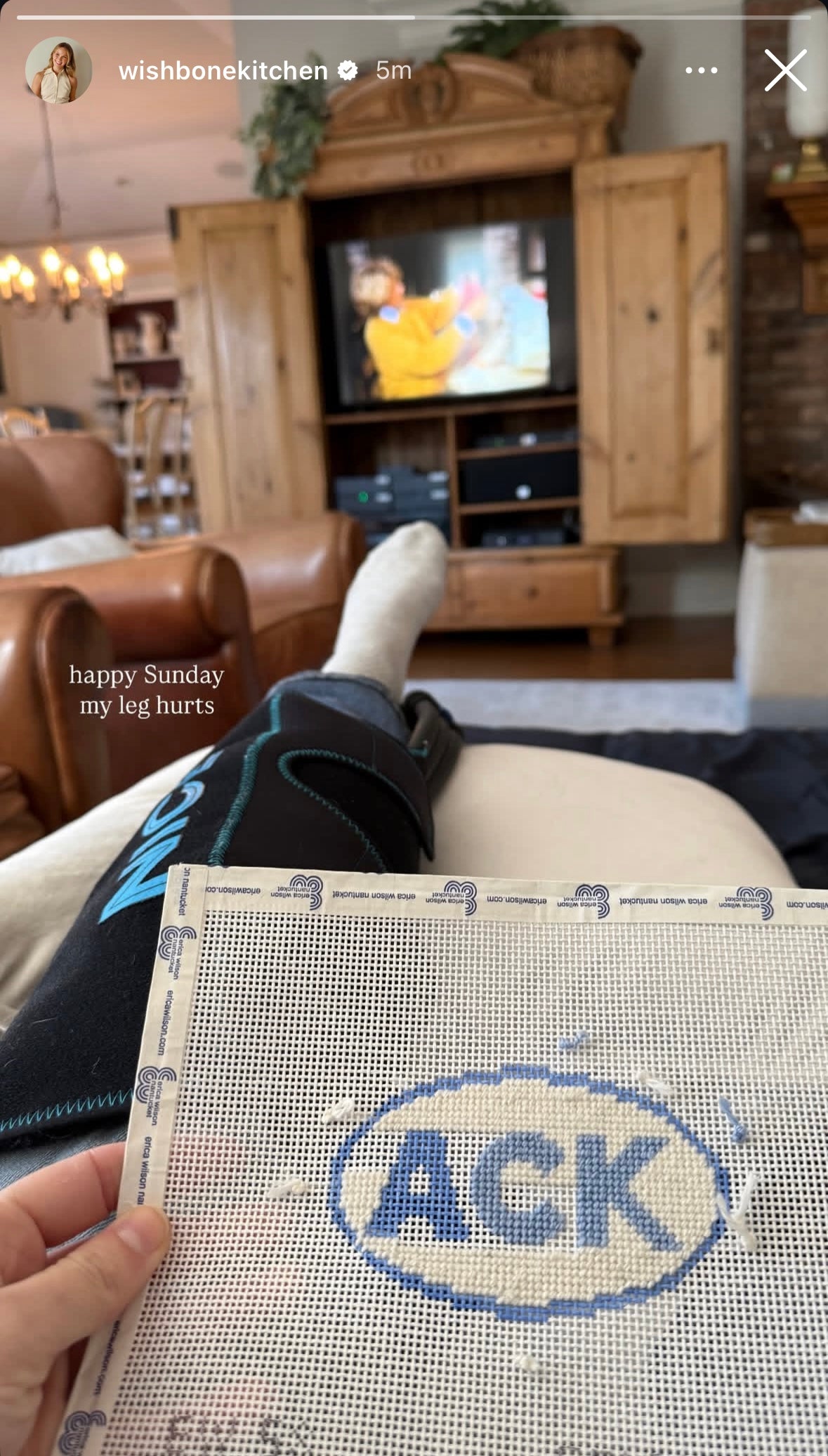 Erica Wilson ACK Bumper Sticker Needlepoint Canvas