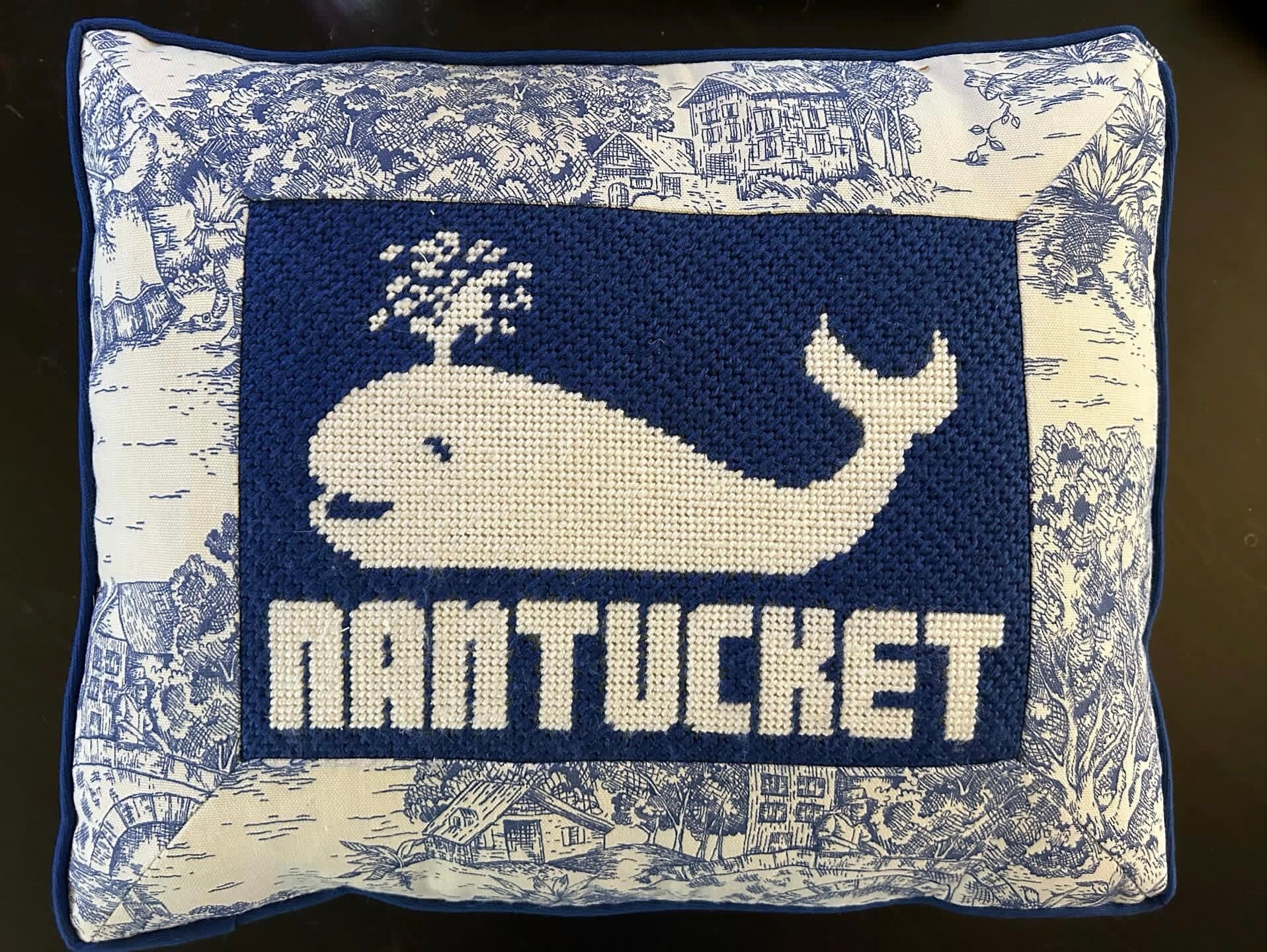 Erica Wilson Nantucket Whale Pillow