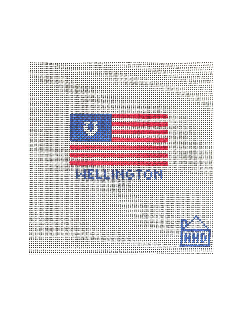 Erica Wilson x halcyon house designs needlepoint Wellington Flag
